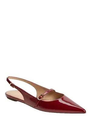 STUART WEITZMAN Emilia Mary Jane Slingback Flats Chile Patent