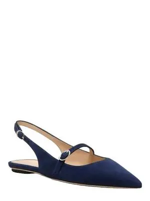 STUART WEITZMAN Emilia Mary Jane Slingback Flats Nice Blue