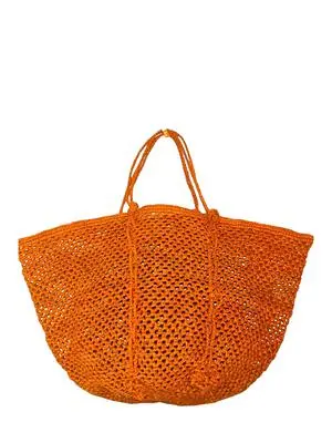 ZANATANY CONCEPTS Sinah Raffia Tote Bag Orange