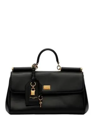 Dolce & Gabbana My Sicily Medium Leather Tote Bag - Black