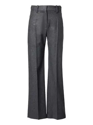Brunello Cucinelli Pleated Virgin Wool Straight Pants - Grey