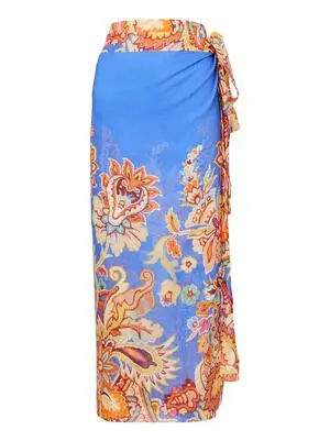 Etro Printed Cotton And Silk Wrap Skirt - Multicoloured