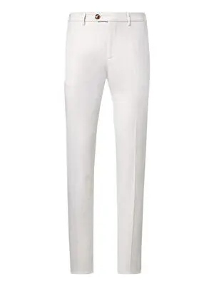 Brunello Cucinelli Cotton Gabardine Slim Pants - White