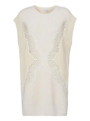 Stella McCartney Virgin Wool Lace Sweater Vest - White