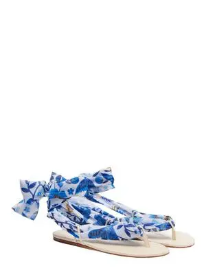 Farm Rio Printed Thong Sandals - Blue