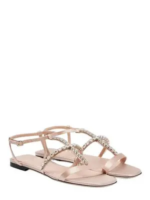 JIMMY CHOO Gwyn Embellished Sandals Beige