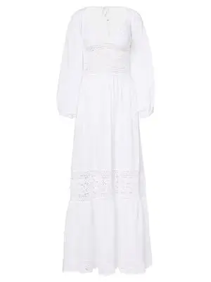 Anna Kosturova Victoria Crochet Cotton Poplin Dress - White