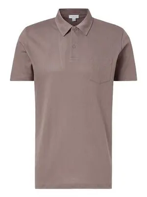 Sunspel Riviera Cotton Polo Shirt - Brown