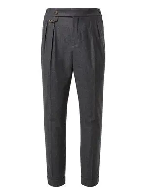 BRUNELLO CUCINELLI Pleated Virgin Wool Slim Pants