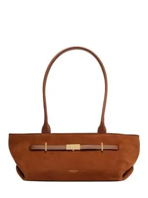 DEMELLIER New York Suede Shoulder Bag Brown