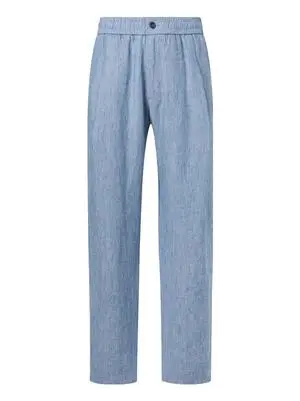 Giorgio Armani Linen Wide-leg Pants - Blue