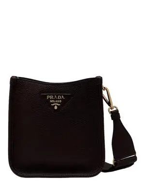 Prada Mini Leather Shoulder Bag - Brown
