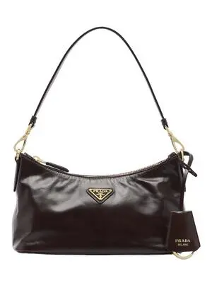 Prada Mini Leather Shoulder Bag - Brown