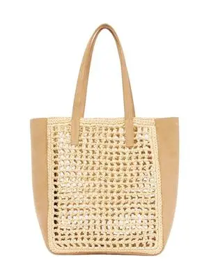 Khaite Zoe Small Raffia-effect Tote Bag - Beige