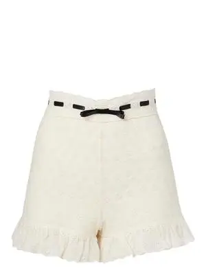 Valentino Garavani Floral Cotton Shorts - White