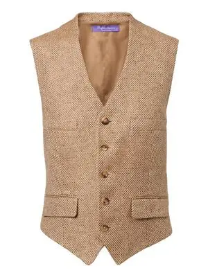 Ralph Lauren Holland Linen Tweed Vest Brown