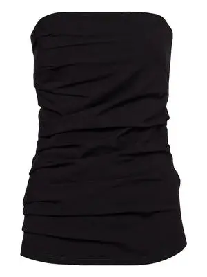 Proenza Schouler Lena Strapless Cotton-blend Top - Black