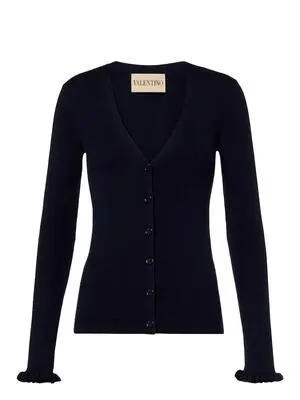Valentino Garavani Virgin Wool Cardigan - Blue