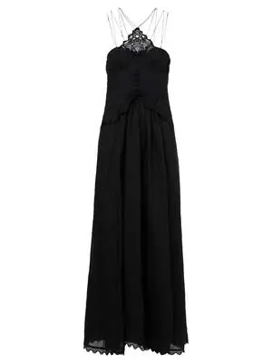 Isabel Marant Lindy Lace-trimmed Maxi Dress - Black