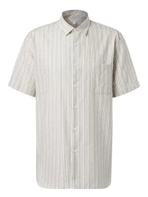 Sunspel Striped Cotton Shirt - White