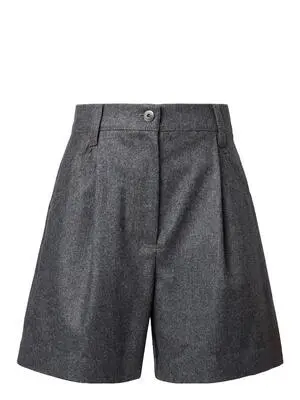 Brunello Cucinelli High-rise Virgin Wool Shorts - Grey