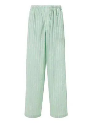 Balenciaga Striped Mid-rise Pajama Pants - Green