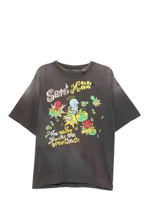 SAINT MXXXXXX Graphic-print T-shirt Grey