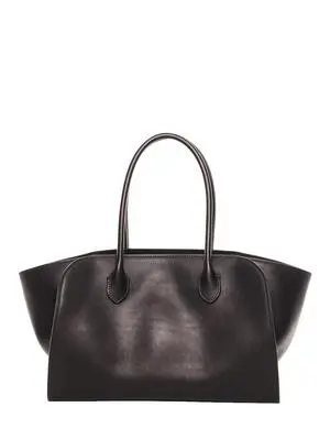 THE ROW Marlo 12 Tote Bag In Saddle Leather - Black