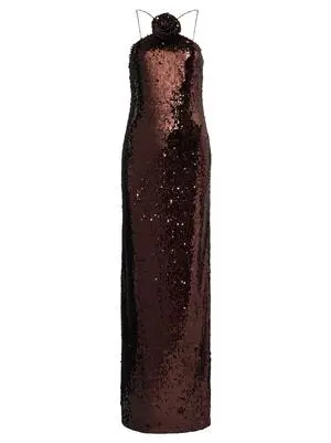 Magda Butrym Floral-applique Maxi Dress - Brown
