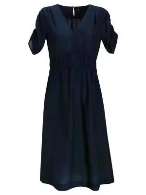 BOSS Puff-sleeve Midi Dress - Blue