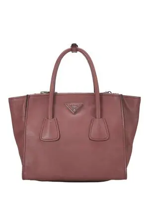 Prada Vitello Daino Trapeze Tote - Pink