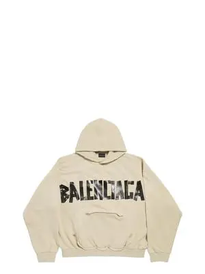 Balenciaga Tape Type Ripped Pocket Hoodie - Beige