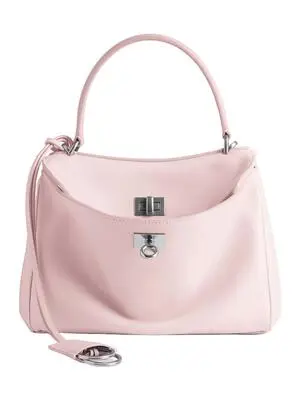BALENCIAGA Balenciaga Rodeo Handbag Mini In Suede Pink Smooth Calfskin