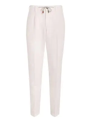 Eleventy Linen Slim-straight Trousers - White