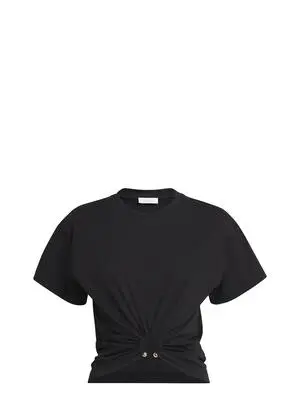 Rabanne Jersey Ring-gathered Crop Top - Black