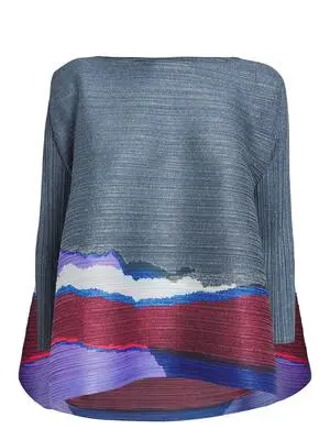 Issey Miyake Grainy Colors Pleated Top - Grey