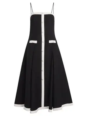 Simkhai Linen-Blend Cordelia Midi Dress Black-0