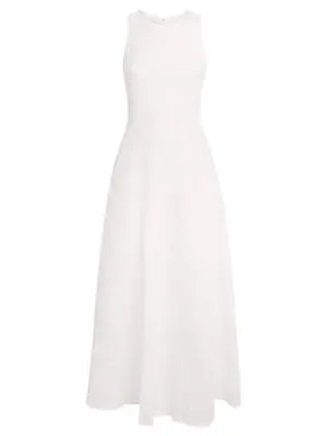 Eleventy Eleventy X Harrods Linen Floral Embroidered Midi Dress White