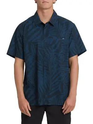 BILLABONG Surftrek Print Short Sleeve Button-up Shirt - Mid Blue