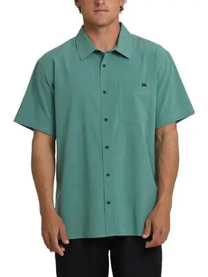 BILLABONG Surftrek Print Short Sleeve Button-up Shirt - Sea Green