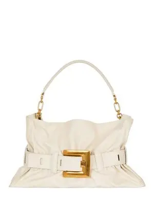 Balmain Anthem Leather Tote - Cream