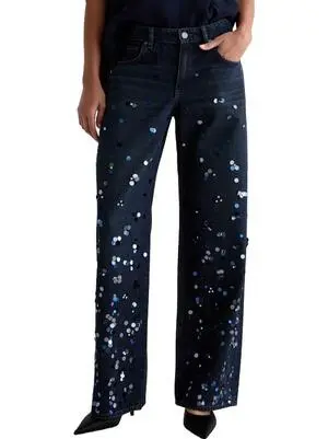 Ag Adria Low Rise Wide Leg Jeans - Flashlight