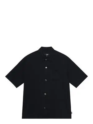 StÜssy Boxy Crinkled Shirt - Black