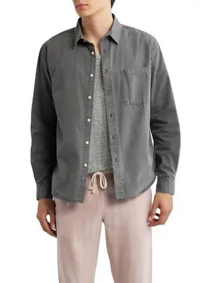 ALEX CRANE Pac Organic Cotton Button-up Shirt Slate