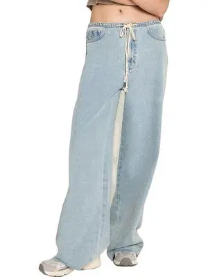 UNPUBLISHED Reece Raw Hem Wide Leg Jeans - Mammoth