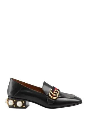Gucci Leather Mid-heel Loafer - Black