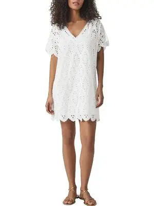Splendid Cotton Eyelet Minidress - White