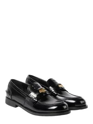 Miu Miu Leather Loafers - Black