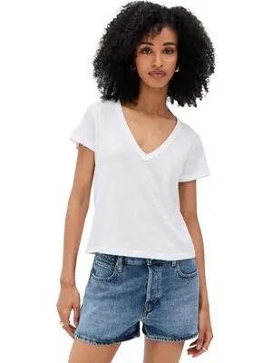 LESET Laura V-neck Tee - White