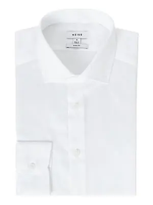 REISS Remote Slim-fit Long-sleeve Cotton Shirt - White